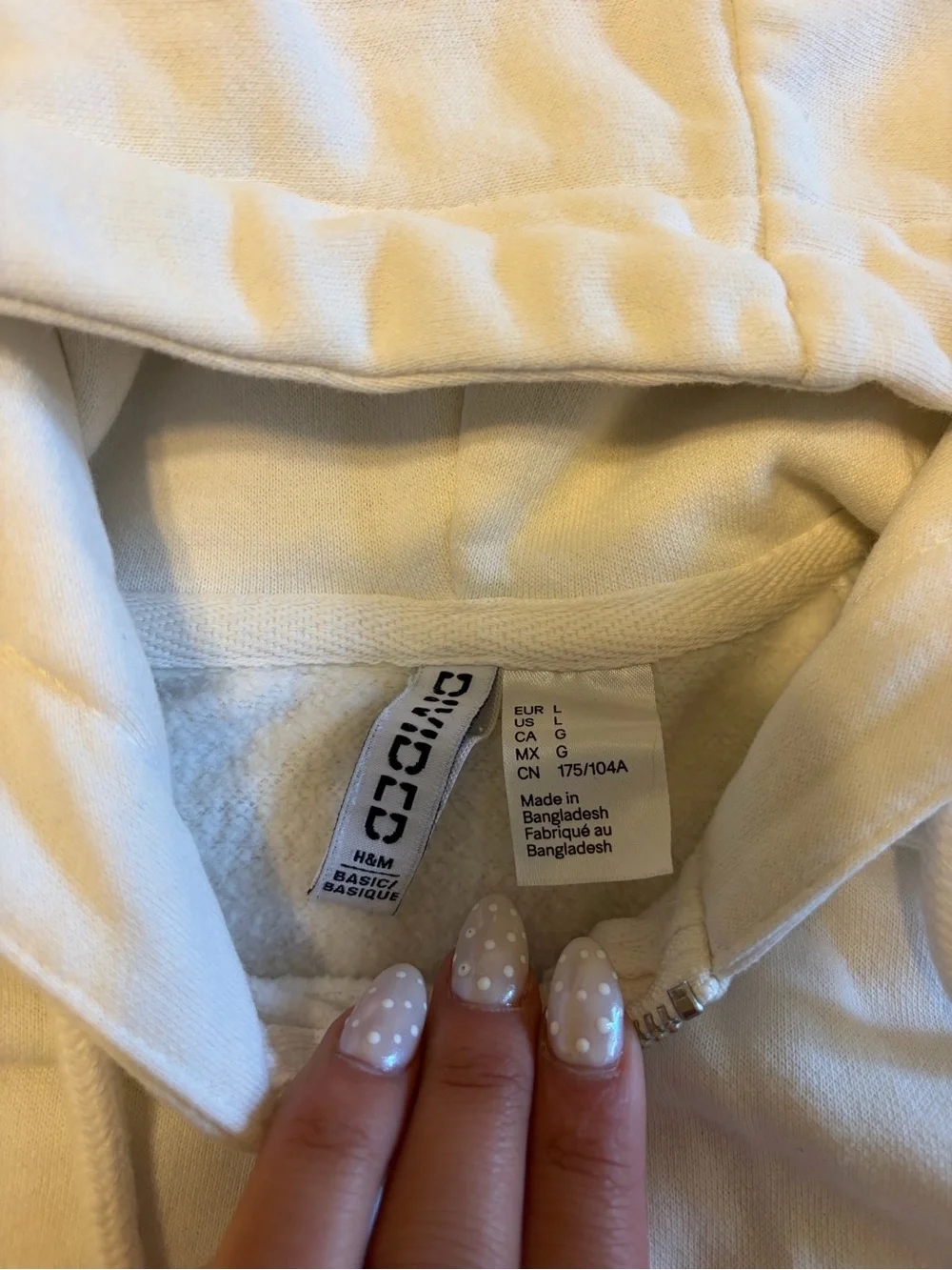 H&M | Tops | Hm Cream Zip Hoodie With Hood | Poshmark